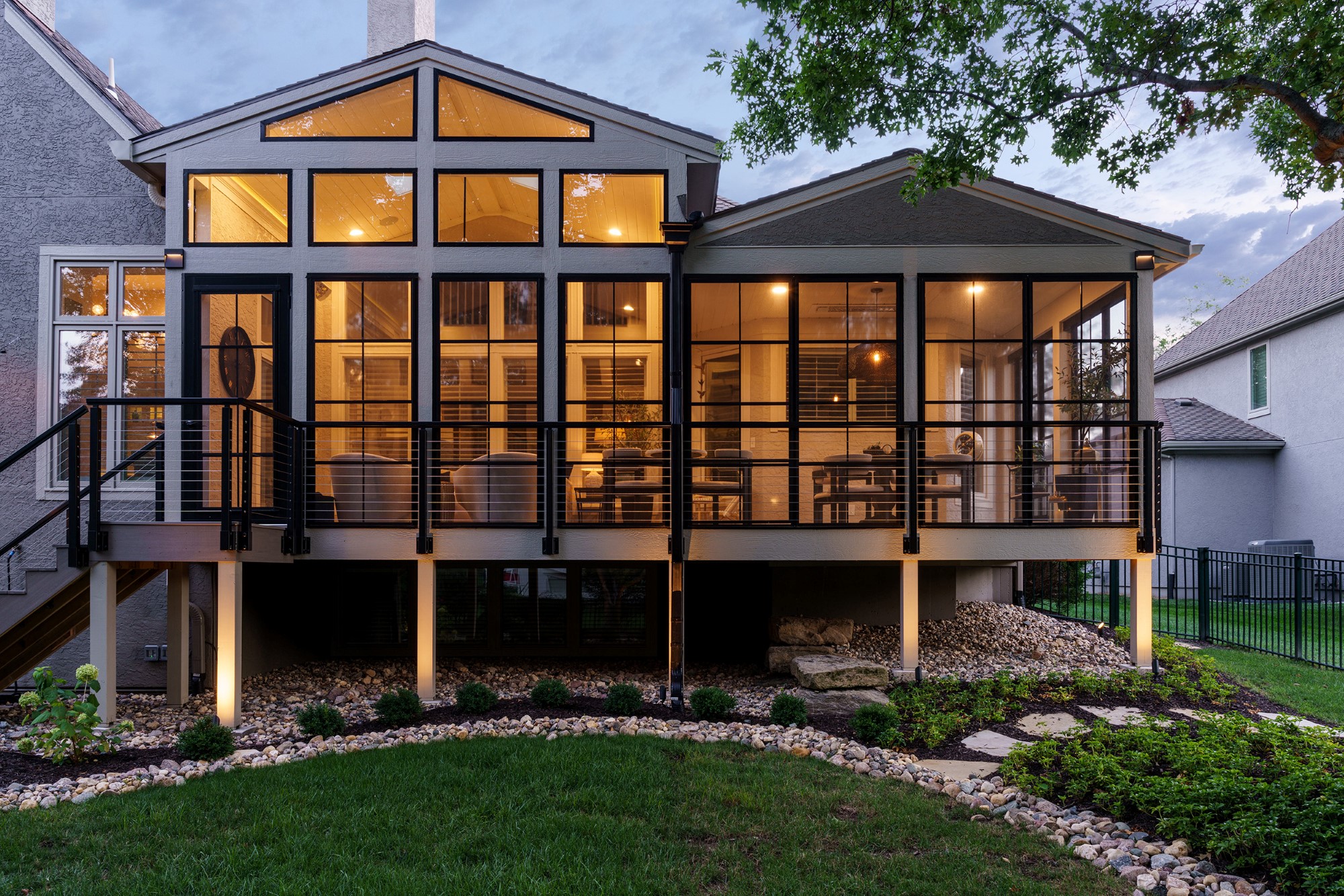 A Chic Enclosed Porch in Overland Park - Shack Built